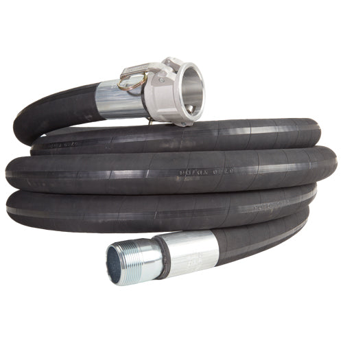 Black 2" x 20' Camlock / Threaded Suction Hose – CamlockDirect
