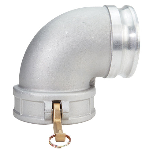 90 Degree Elbow Aluminum 6" Male Camlock Fitting x 6" Female Camlock ...
