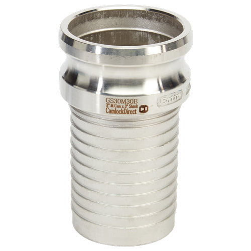 Stainless Steel 3" Male Camlock Fitting x 3" Hose Shank – CamlockDirect